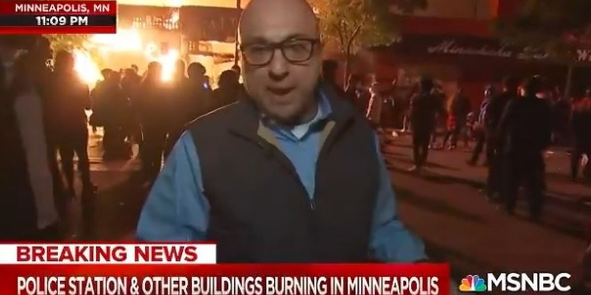 MSNBC reporter downplays Minneapolis riots as fire rages behind him ...