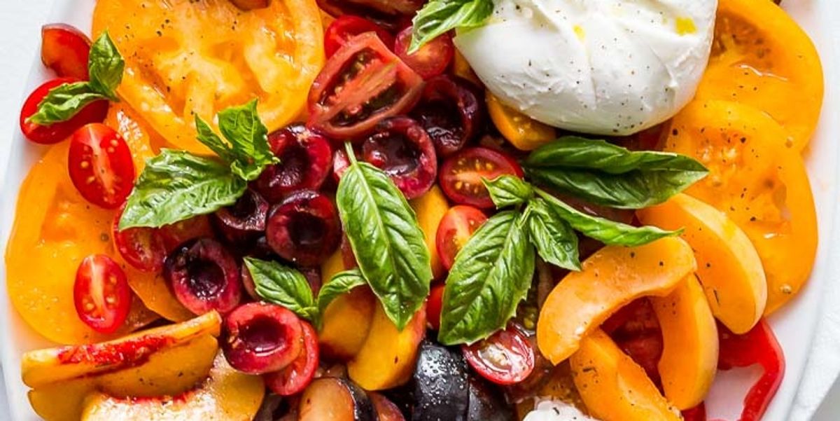 Summer Stone Fruit Caprese Salad with Heirloom Tomatoes - My Recipe Magic