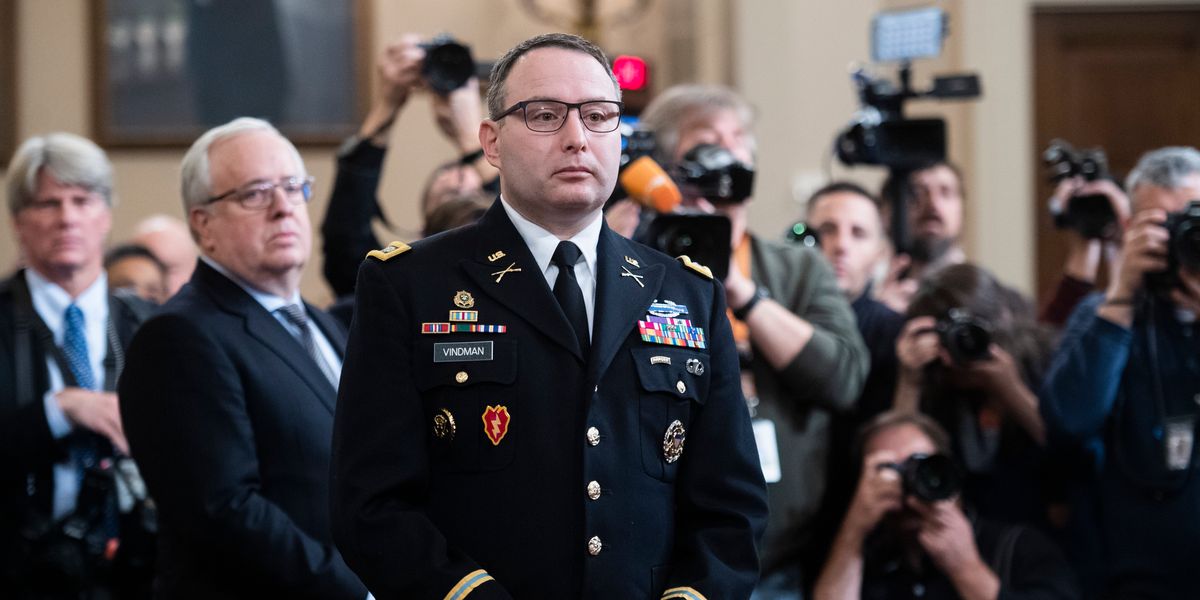 Lt. Col. Alexander Vindman — key witness in Trump impeachment trial ...