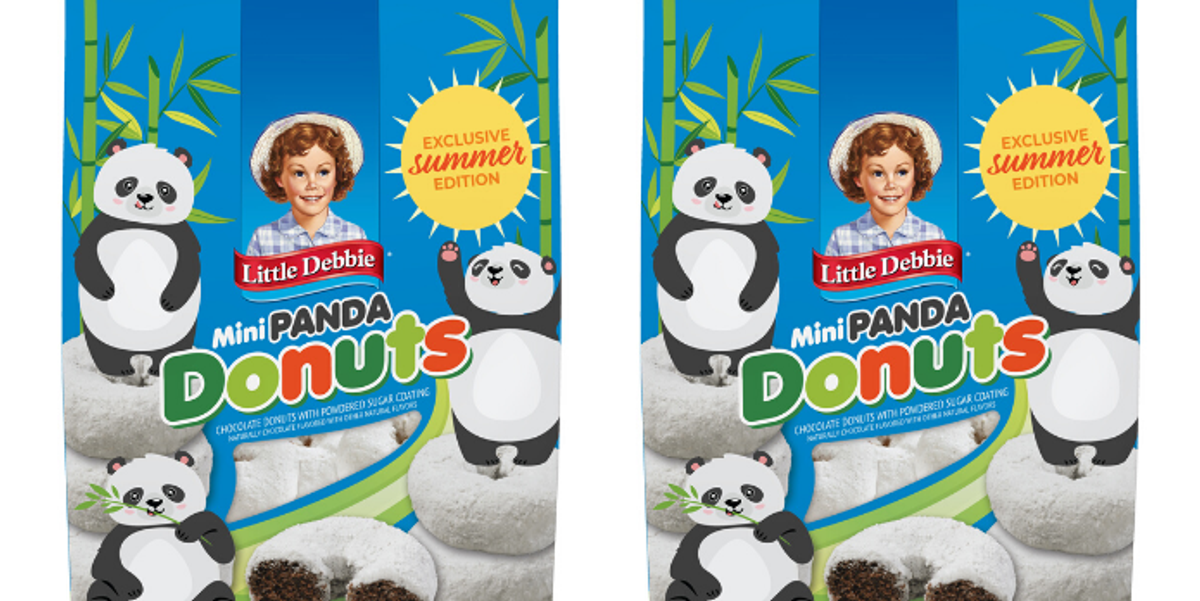 Little Debbie's new mini panda donuts are chocolatey, powdered sugar ...