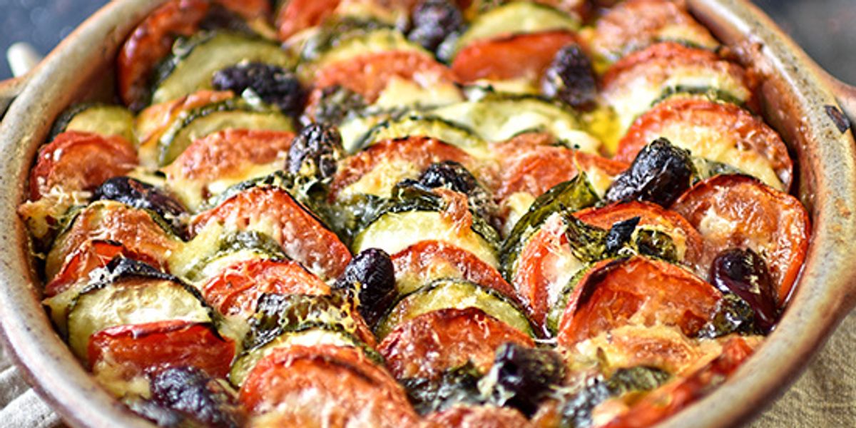 courgette, tomato and olive tian - My Recipe Magic