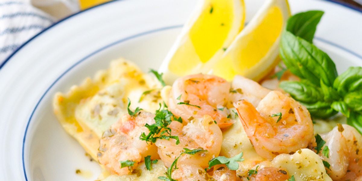 Shrimp with Ravioli - My Recipe Magic
