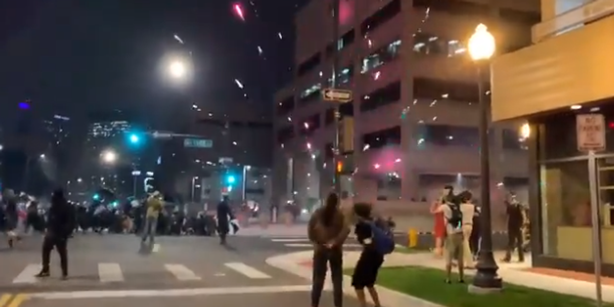 Denver riots, Quiznos attacked, protesters shoot fireworks at police ...