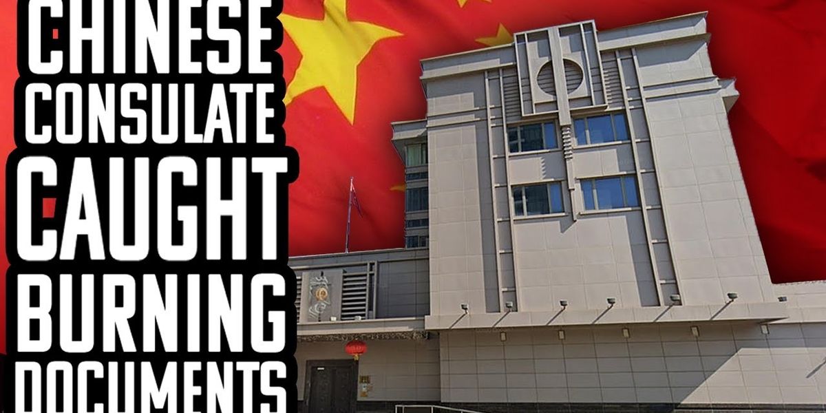 China consulate in Houston ordered to close... then caught BURNING ALL ...