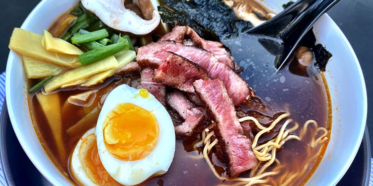 Ramen with Pan Seared Miyazakigyu Wagyu Ribeye - My Recipe Magic