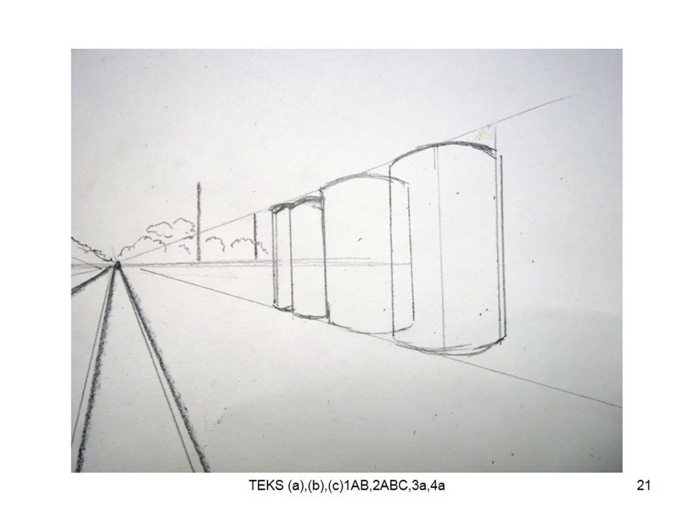 How to draw a train in 1 point perspective - B+C Guides