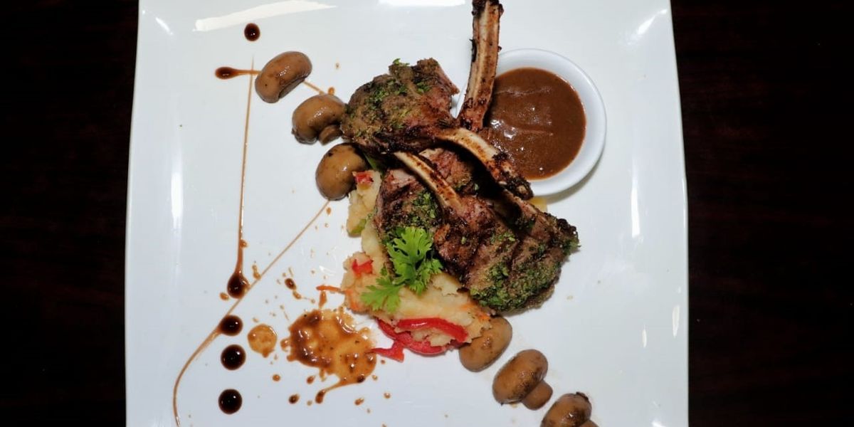 Parsley Crusted Lamb Rack with Sweet Potato-Red cabbage mash and ...