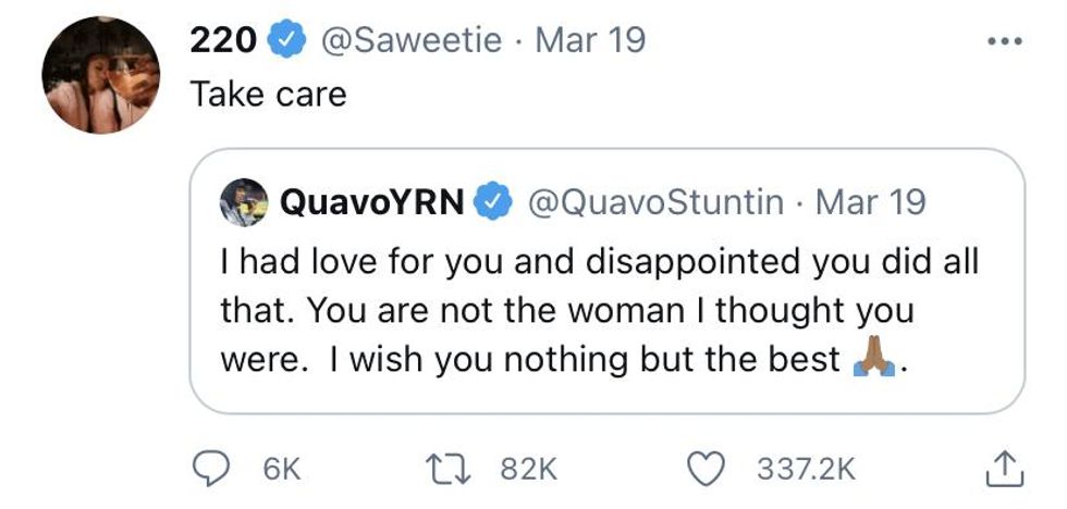 Saweetie Confirms Quavo Breakup Rumors Xonecole