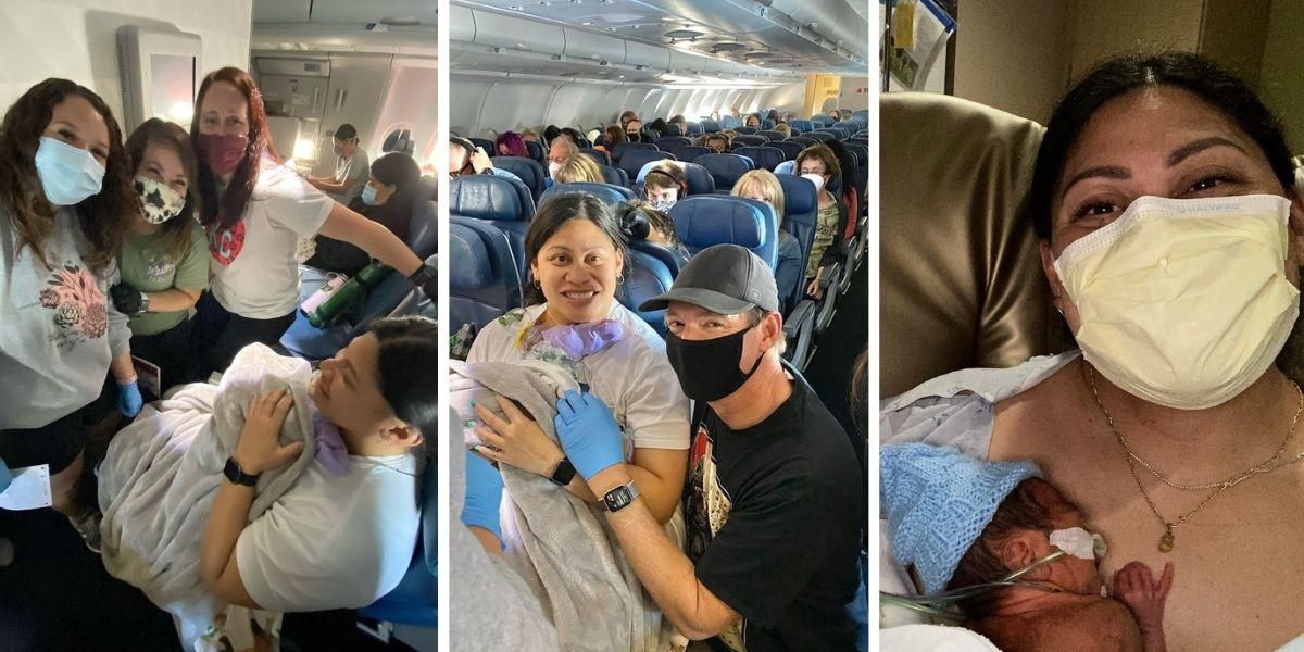 Passengers rally to help woman who unexpectedly gave birth during a ...