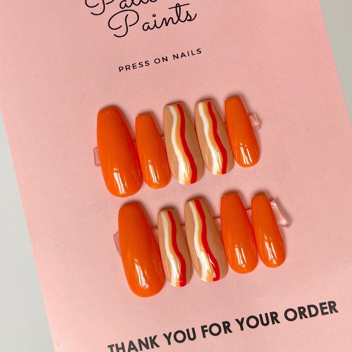 My Clementine Abstract Wave Press On Nails - xoNecole