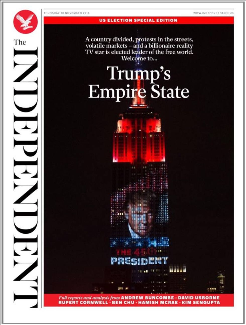 Trump Times, 39 Newspaper Front Pages From Around The World - Worldcrunch