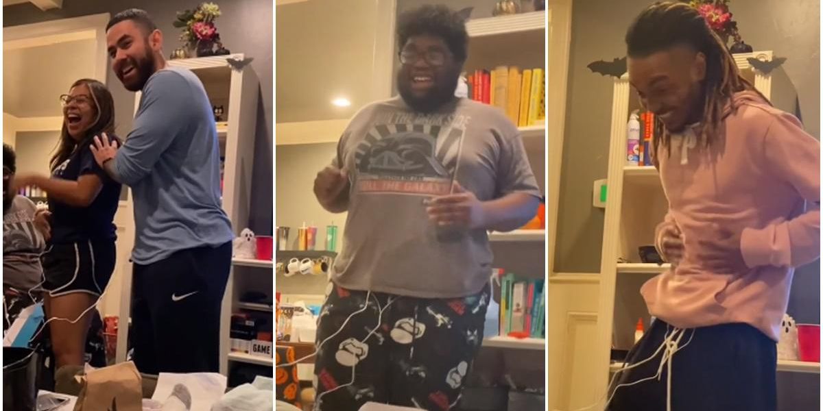 4 guys try a menstrual cramp simulator and can't remotely handle it ...