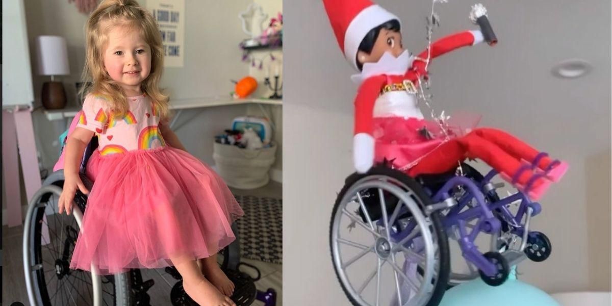 Little girl in a wheelchair gets her very own matching Elf on the Shelf ...