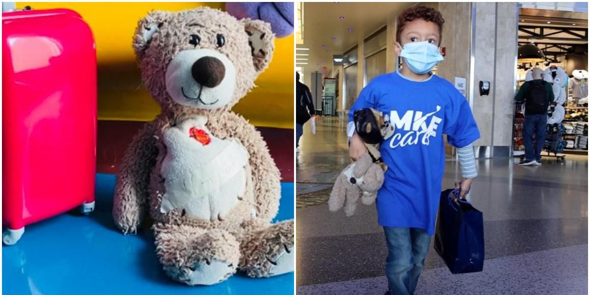 Teddy bear lost in the Milwaukee airport reunited with family - Upworthy