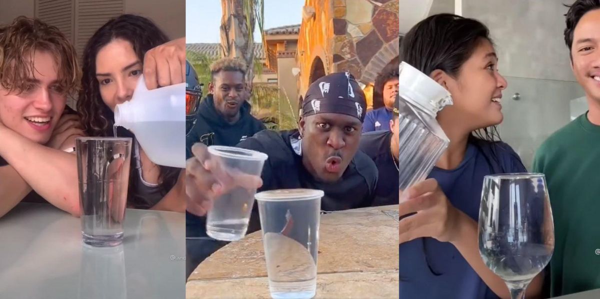 Tiktok's "water cup challenge" is like Jenga and teaches surface ...