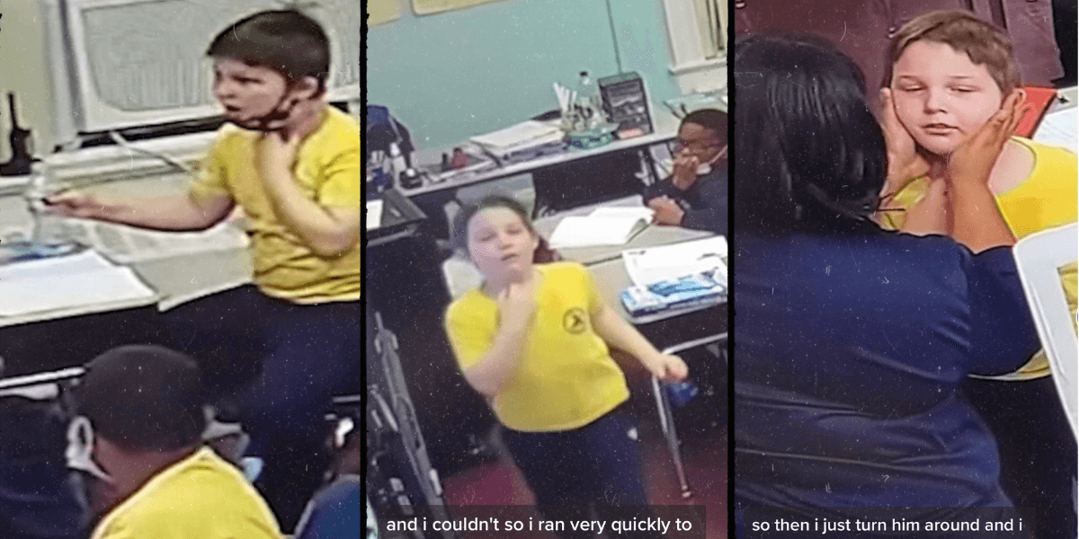 Heart Stopping Video Shows The Moment A Teacher Saves Her Student