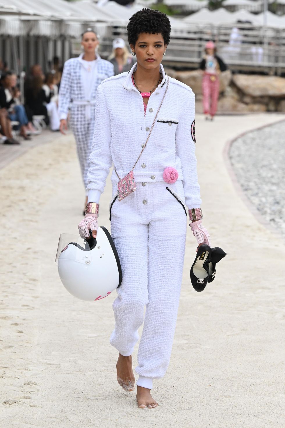 Chanel's Models Held Biker Helmets at Monaco Resort Show - PAPER Magazine
