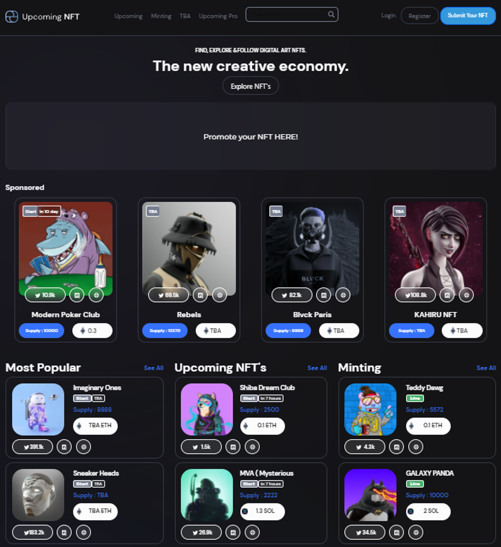 Upcoming NFT: YOUR ONE-STOP NFT DROP CALENDAR HUB