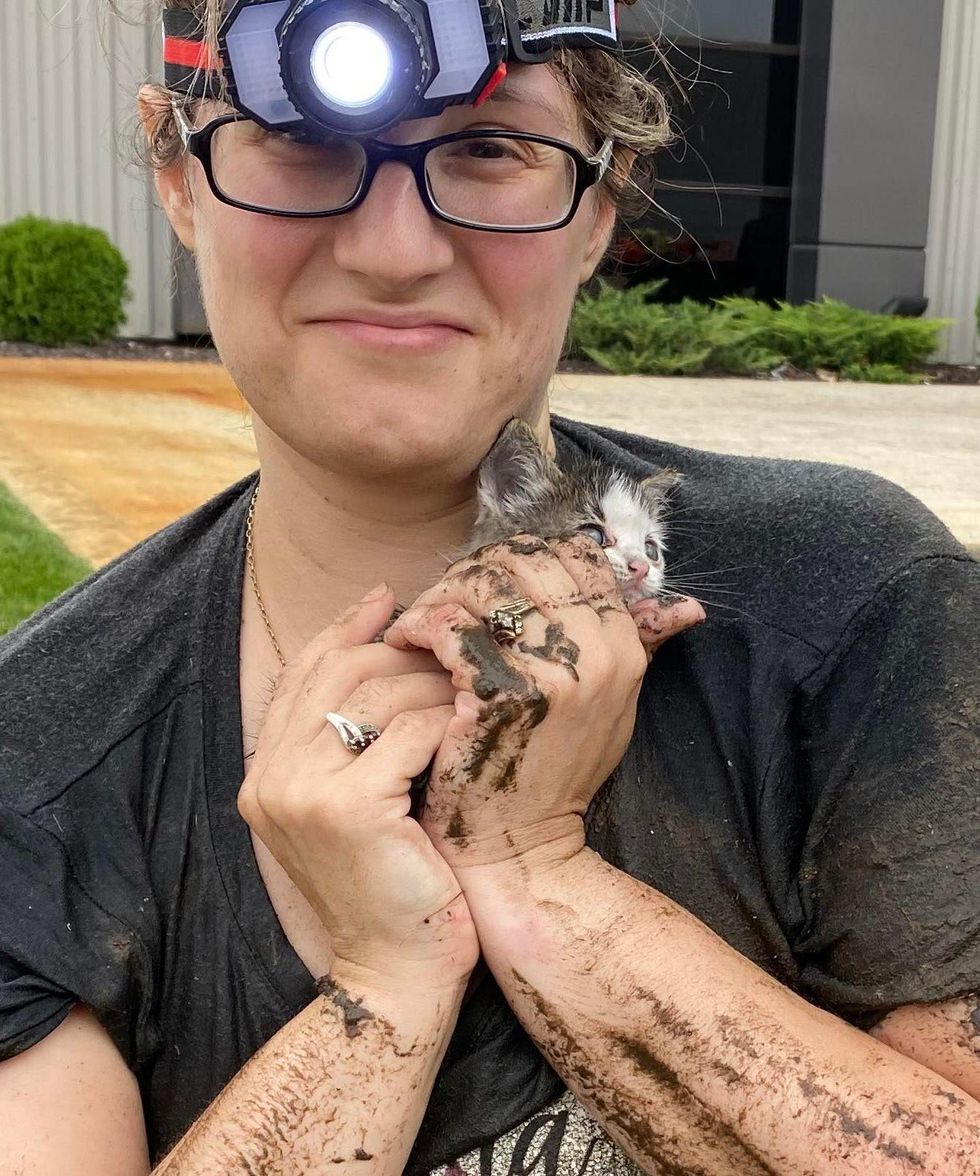 Lone Kitten Stuck in Drain Pipe Gets Help and is Reunited with Her Cat ...