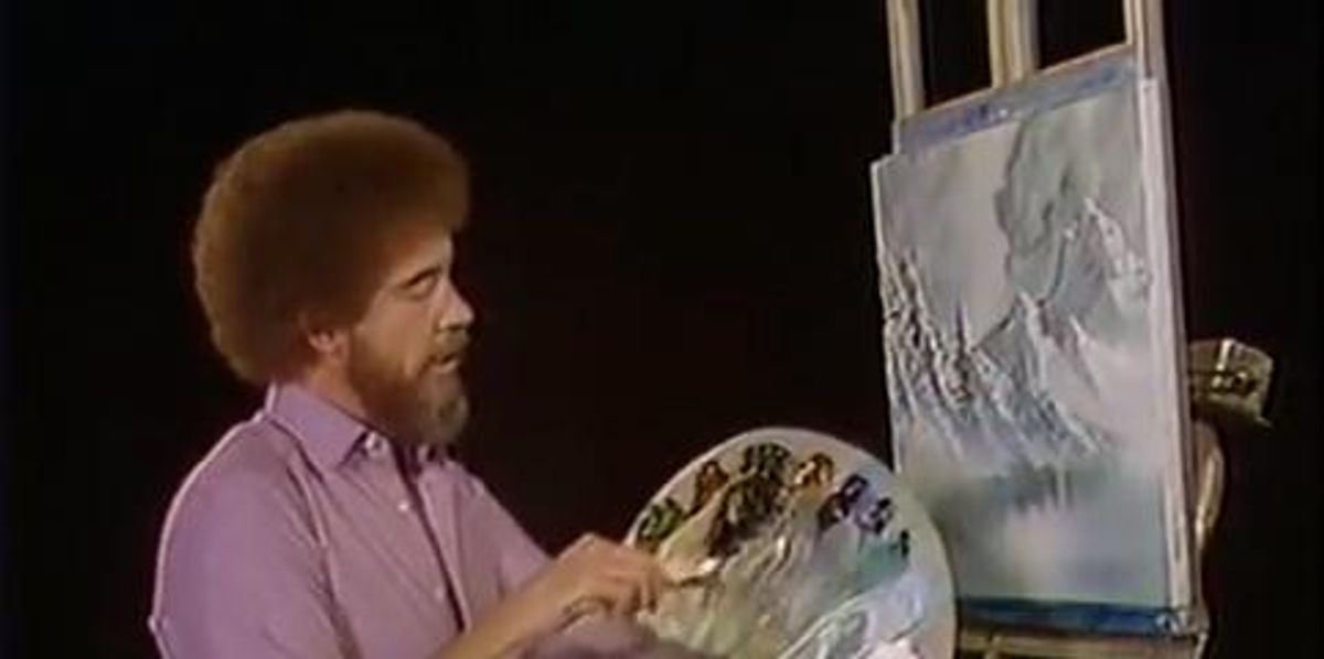 Bob Ross does a black-and-white painting for colorblind fan - Upworthy