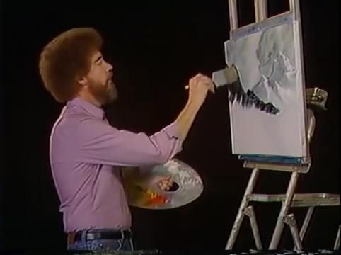 Bob Ross does a black-and-white painting for colorblind fan - Upworthy