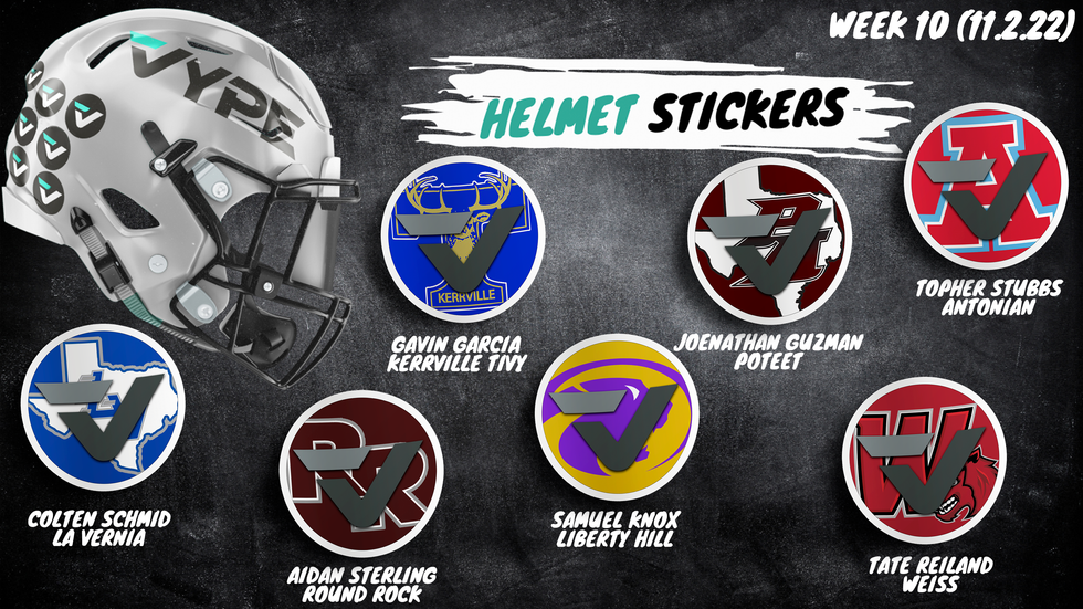 VYPE Austin/San Antonio Helmet Stickers: Week 10 (11.2.22) - VYPE