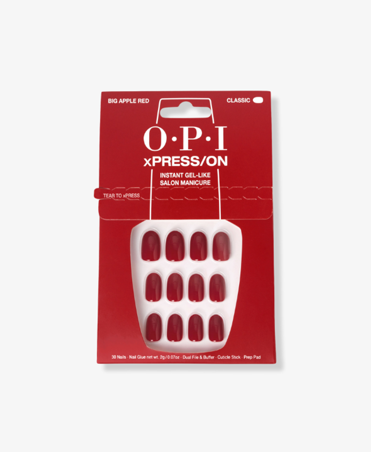 "Big Apple Red" x OPI xPress/On - xoNecole