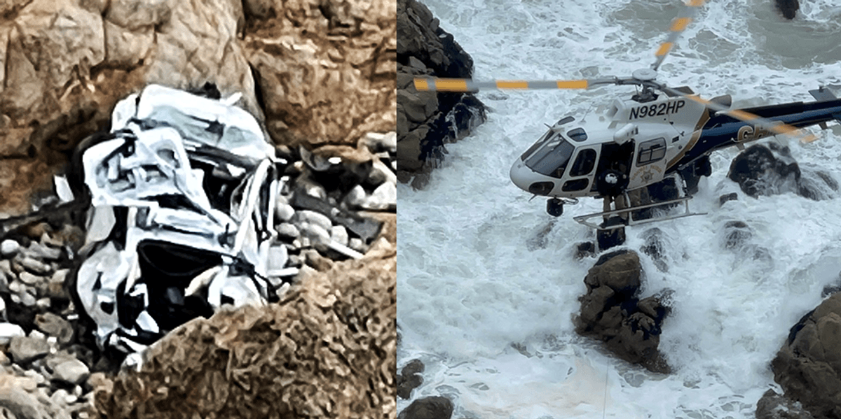 Passengers survive after Tesla plummets over 250 feet off California ...