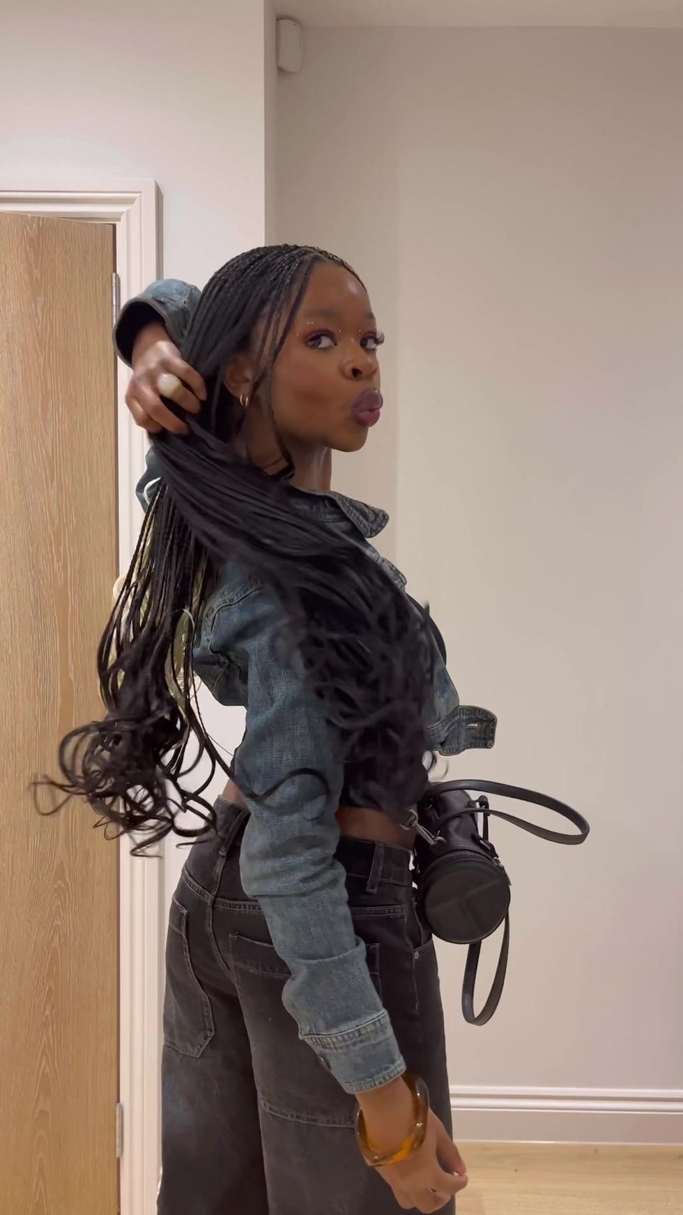 Half-Black & Half-Blonde French Curl Braids With a Buss Down Middle ... Half-Black & Half-Blonde French Curl Braids With a Buss Down Middle ...