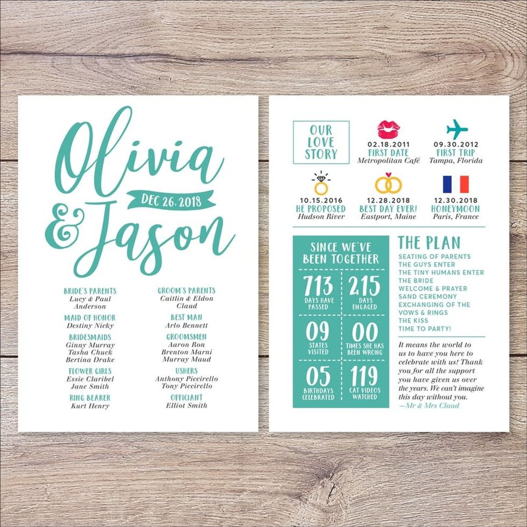 11 Non-Traditional Wedding Programs You Can Find on Etsy - Brit + Co