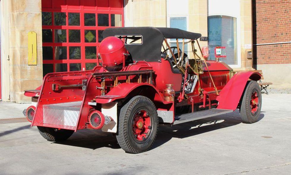 With a simple touring body, a 1925 American-LaFrance pumper truck ...