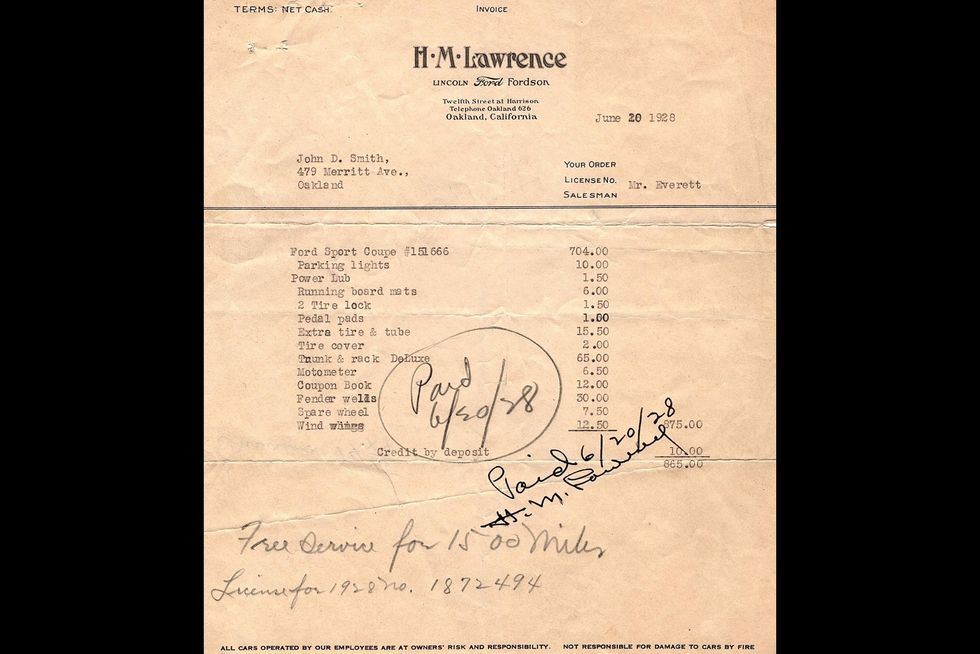 This Model A Original Invoice Has Stories to Tell - Hemmings