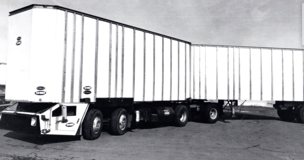 Strick's unconventional Cab-Under truck prototype, designed to skirt ...